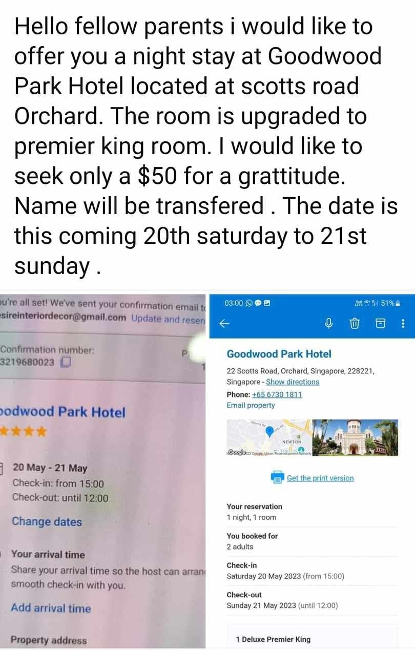 Hotel Booking Transfer Scam Alert - Money Playschool