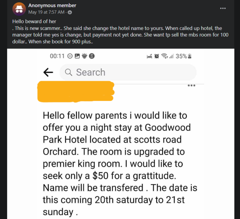 Hotel Booking Transfer Scam Alert - Money Playschool